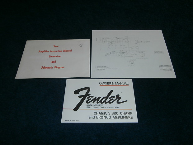 Vintage 1974 Fender Champ, Vibro Champ, Bronco Owner's | Reverb