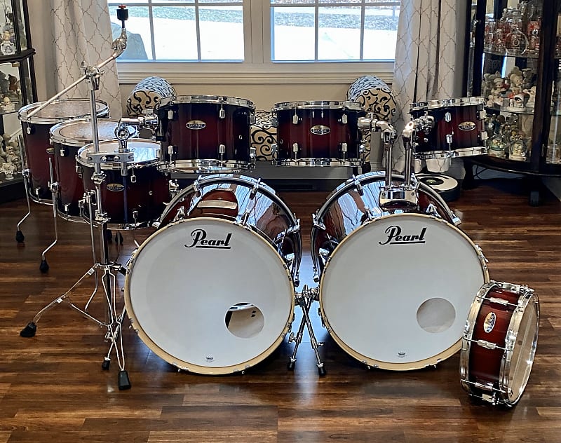 Pearl 9 Pc Decade Maple Double Bass Drum Set | Reverb