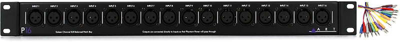 ART P16 16-channel XLR Balanced Patchbay Bundle with Hosa | Reverb