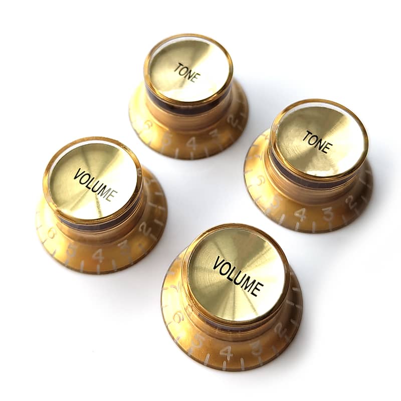 Left Handed Top Hat Bell Reflector Knobs – Gold - Full Set | Reverb