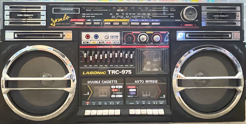 Lasonic TRC-975 Jumbo 1988 - Black w Chrome Accents | Reverb