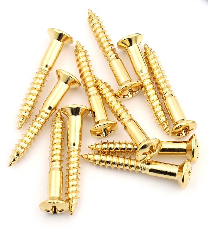 12 Gold Bridge Mounting Screws for Fender Telecaster, | Reverb