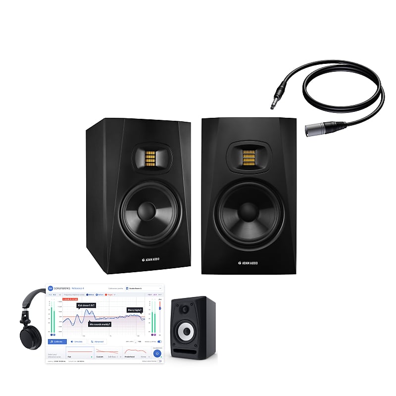 Adam T7V (2x) + monitor calibration + cables | Reverb