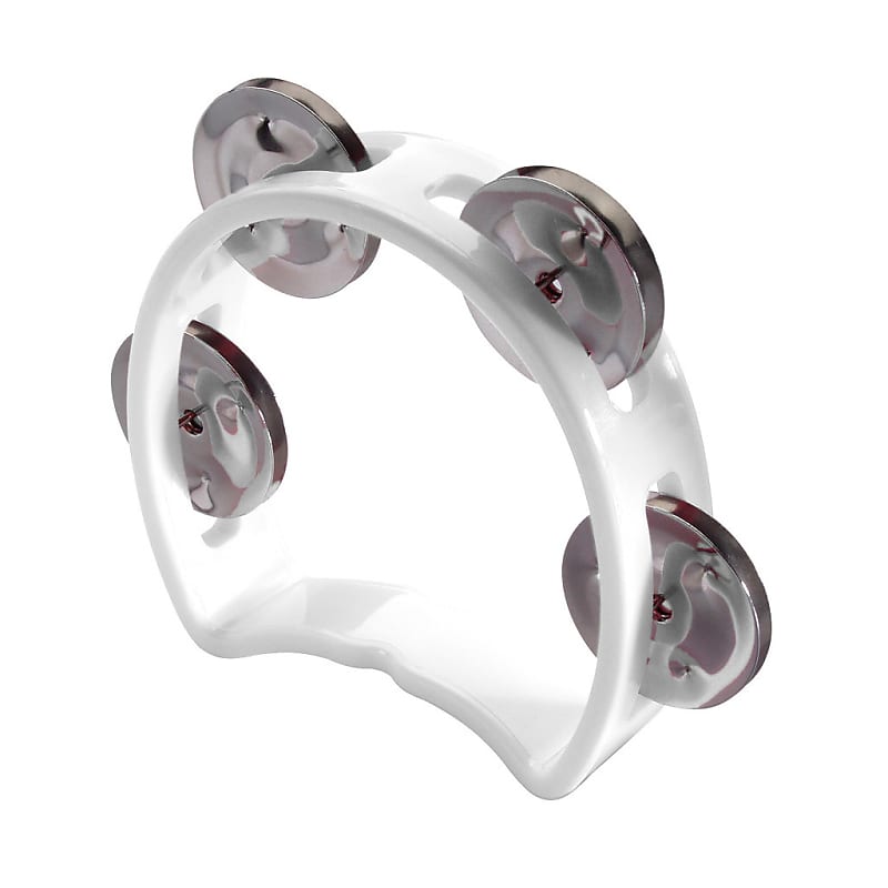Stagg Plastic Cutaway Mini Tambourine With 4 Jingles - White | Reverb