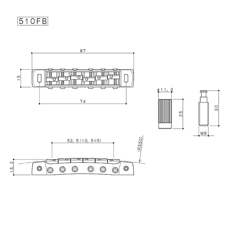 Gotoh 510FB Tune-O-Matic Style Guitar Bridge with Stud | Reverb Canada