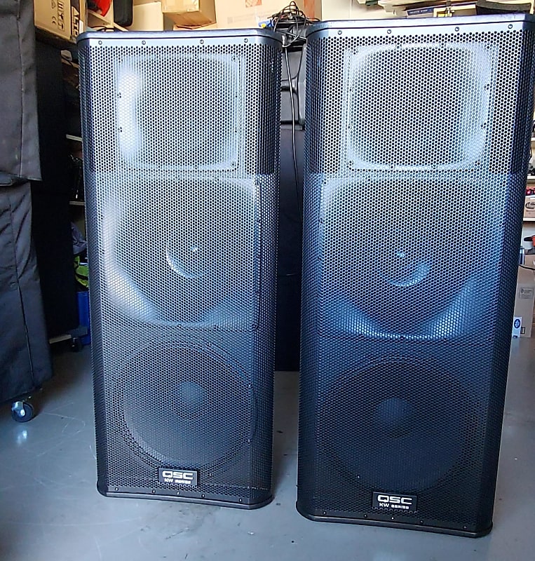 Two (2) 2022 QSC KW153 3-Way 1000-Watt Active Loudspeakers | Reverb