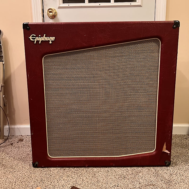 Epiphone 4 X 12 Cabinet 4x12 EMPTY Cab Super Cool Red Tolex | Reverb