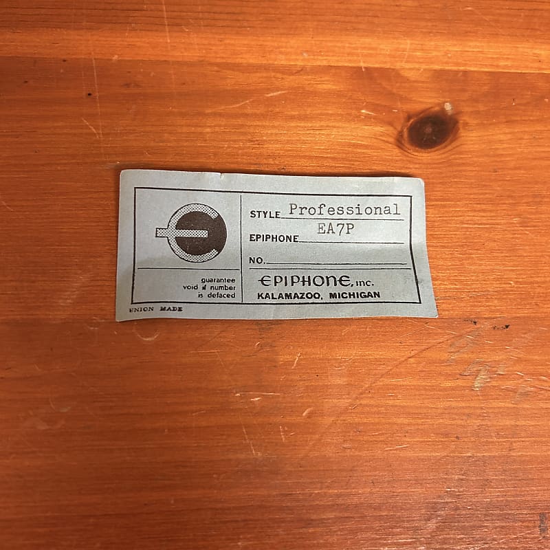 1960's Epiphone EA7P Professional Blue Soundhole Label N.O.S. | Reverb