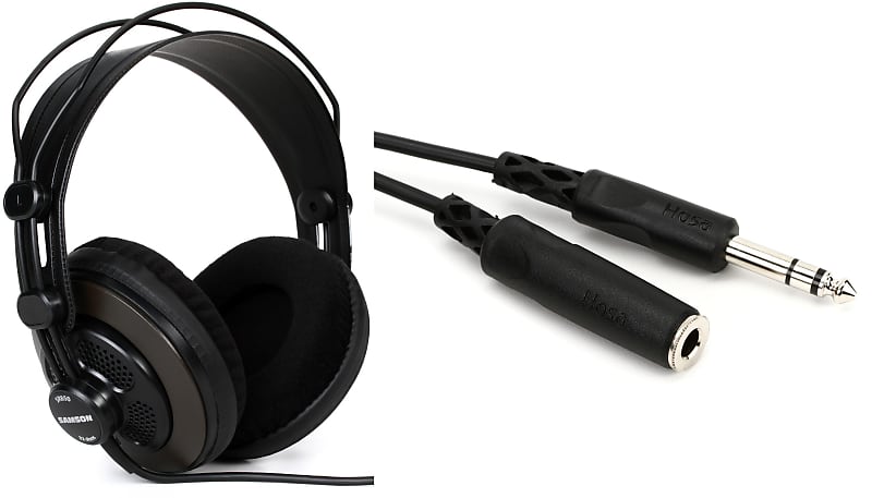 Samson SR850 Semi-open Studio Headphones Bundle with Hosa | Reverb