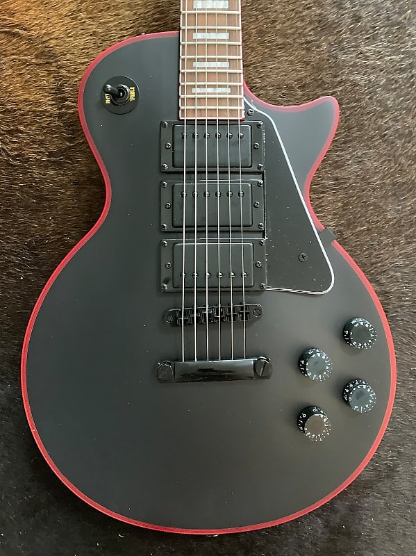 Firefly FFLP Les Paul Matte black with red binding | Reverb