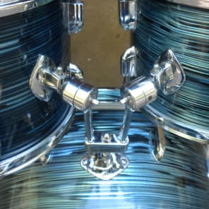 1960s Pearl 'Astro' Blue Oyster Strata Drum Kit | Reverb
