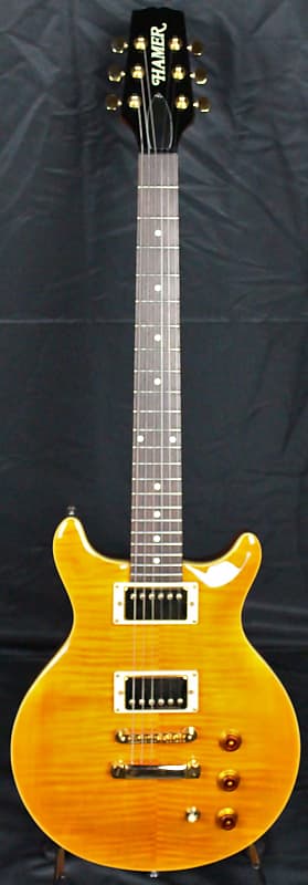 Hamer XT Series Double Cut Archtop Honeyburst Electric Guitar | Reverb