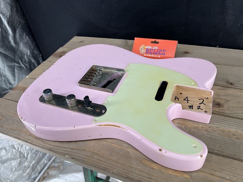 Real Life Relics Nitro Tele® Telecaster® Body Aged Shell Pink | Reverb