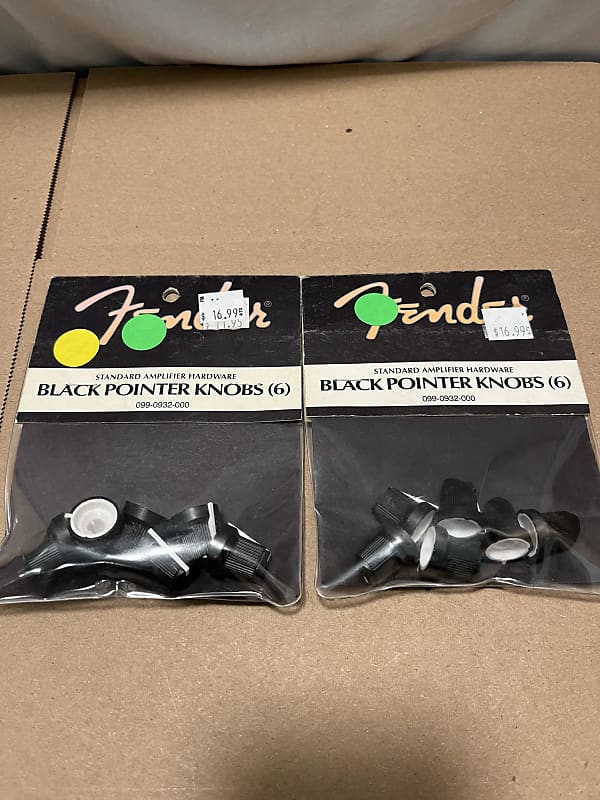 Fender Standard Amplifier Hardware Black Pointer Knobs (2 | Reverb
