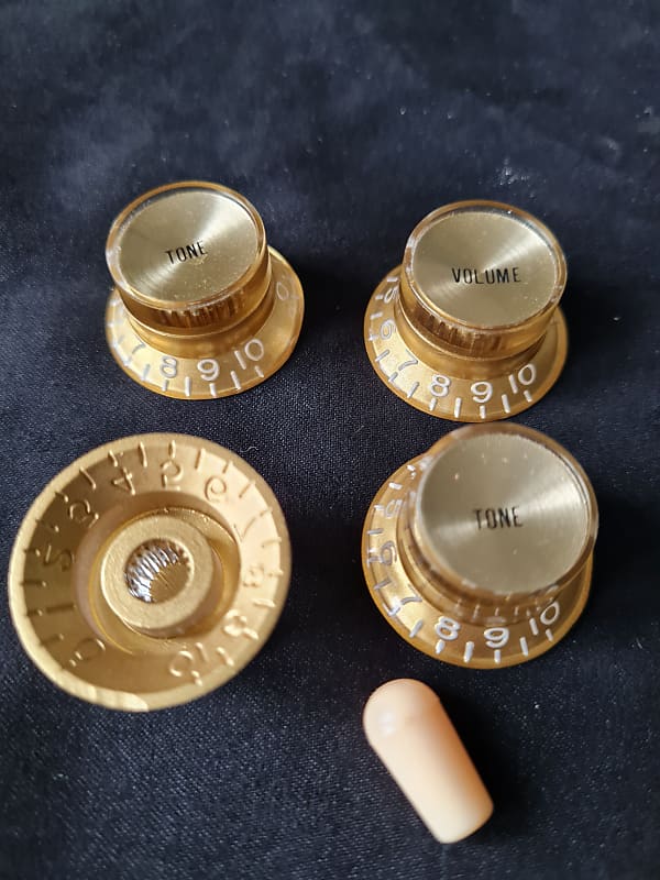 Epiphone Top Hat style metric NON-USA Fit 1995 Gold Knob Set | Reverb