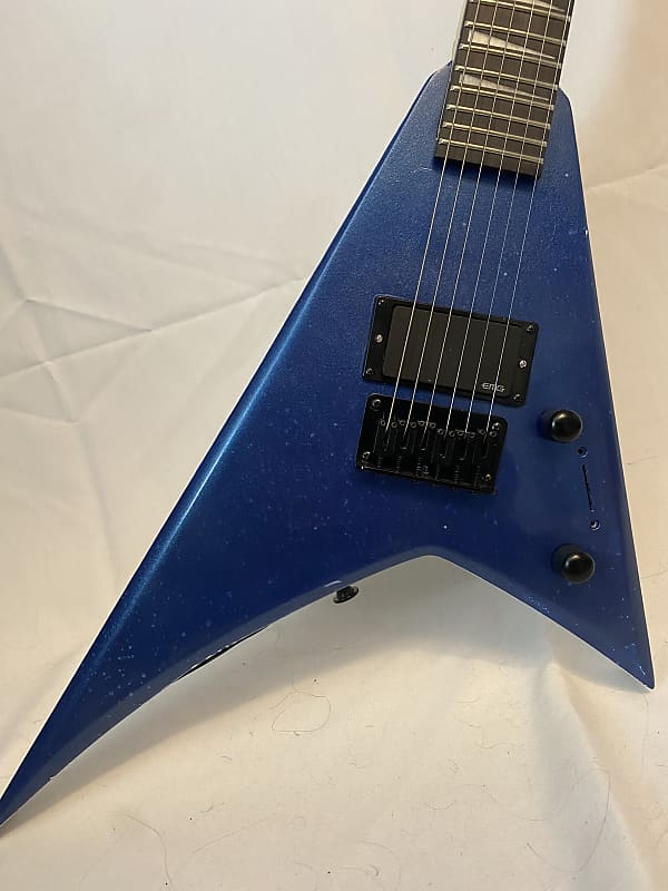 Metallic Blue/White Splatter Jackson Flying V | Reverb