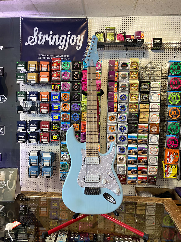 Kiesel Delos 7 with Hipshot Bridge - Light Blue | Reverb