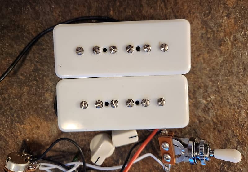 Squier By Fender P90 soapbar pickup set with harness | Reverb