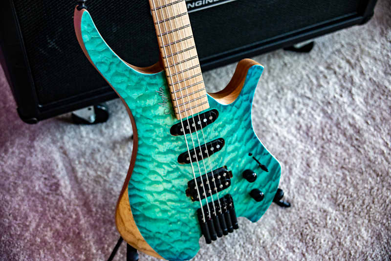 Agile 6 String Baritone Headless Electric Guitar Stainless | Reverb