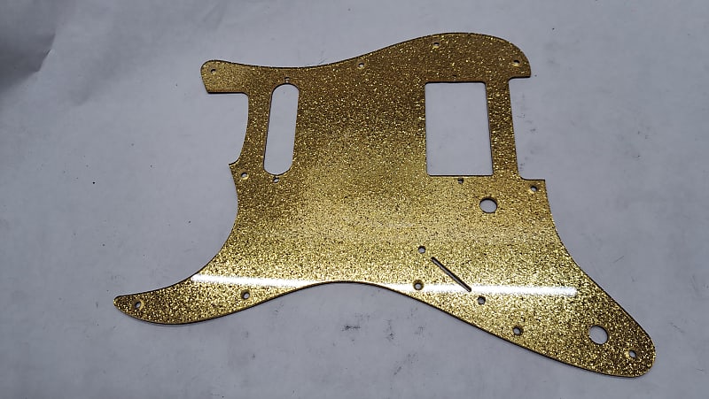 Lefty HXS left handed Gold Sparkle Glitter Acrylic Strat | Reverb