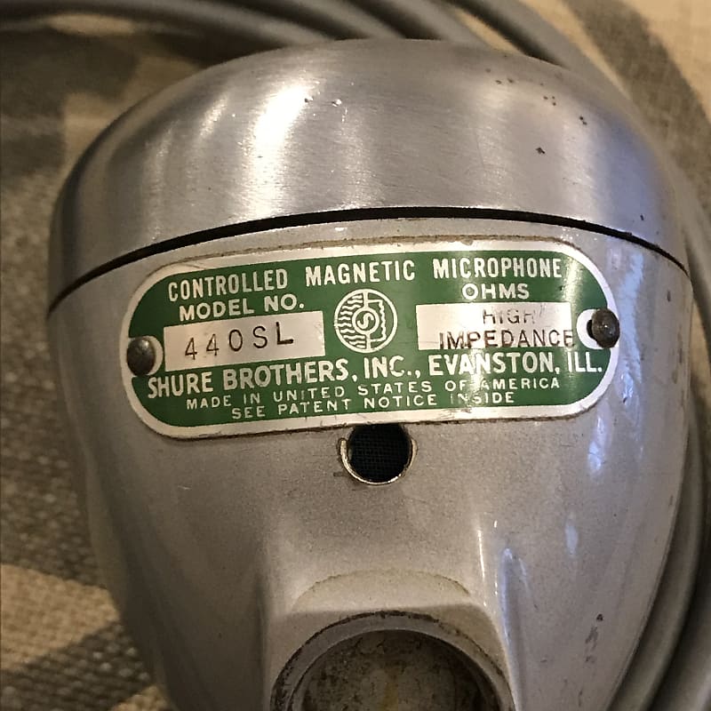 Vintage 1960's Shure 440SL Harmonica Harp Bullet Mic | Reverb