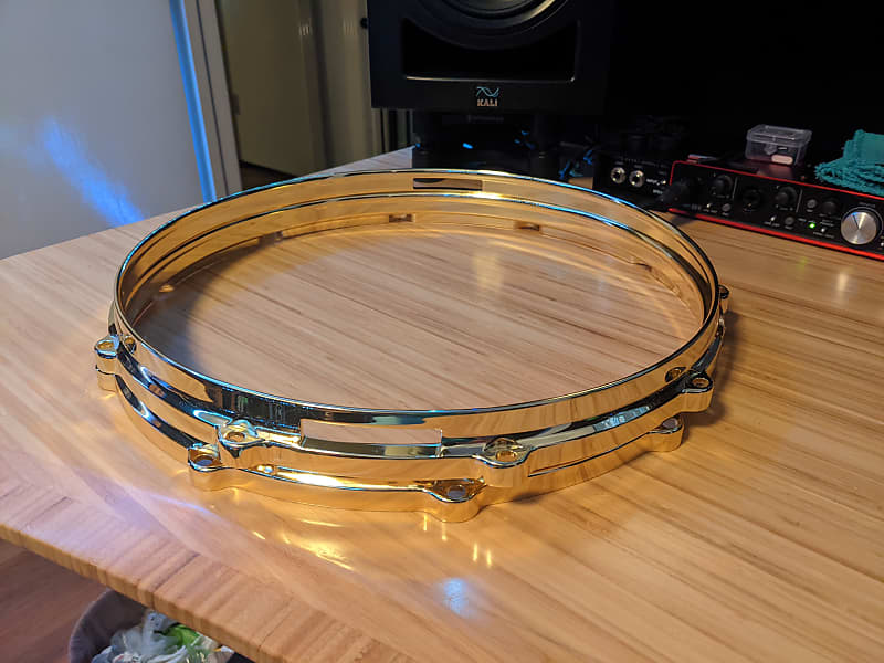 Gold Die-cast Snare Drum Hoops - 14in - 10 lug - Batter and | Reverb