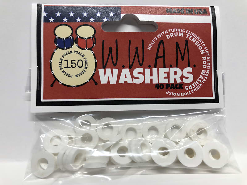40 new White Tension Rod Nylon Washers Snare Tom Floor Bass | Reverb