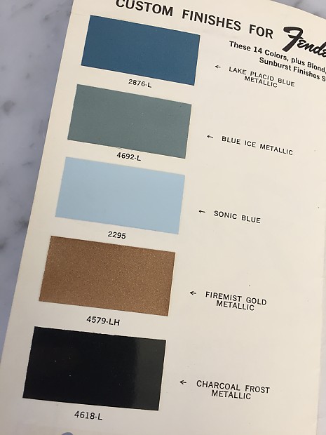 1965 Fender Color Chart Case Candy Stratocaster Telecaster | Reverb UK