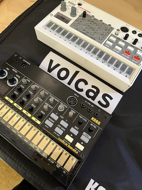 Korg Volcas Beats & Volca Sample & Case & Power Adapters 2010 | Reverb