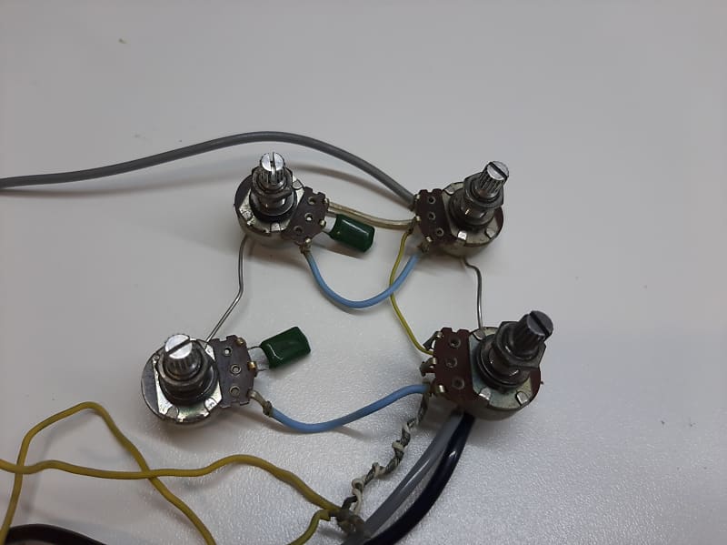 Vintage Teisco Guitar Wiring Harness Pots and Capacitors | Reverb