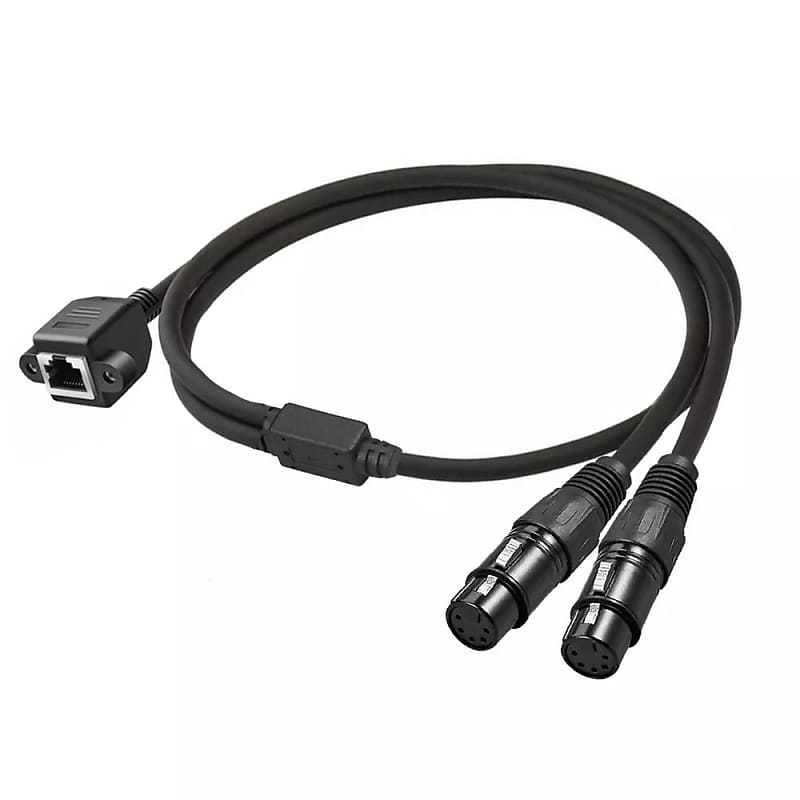 DMX Cable Dual 5 Pins XLR Female to RJ45 Y Splitter Network | Reverb