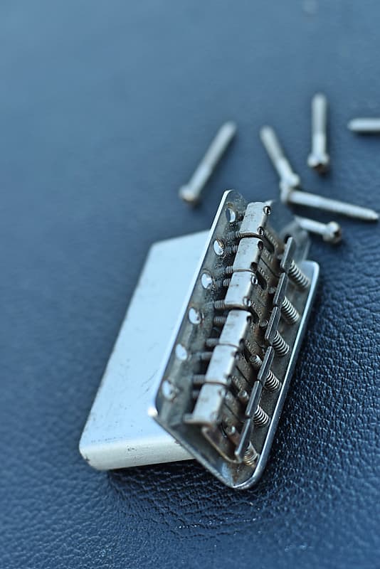 1963 Fender Stratocaster Bridge Complete :: Tremolo Block, | Reverb