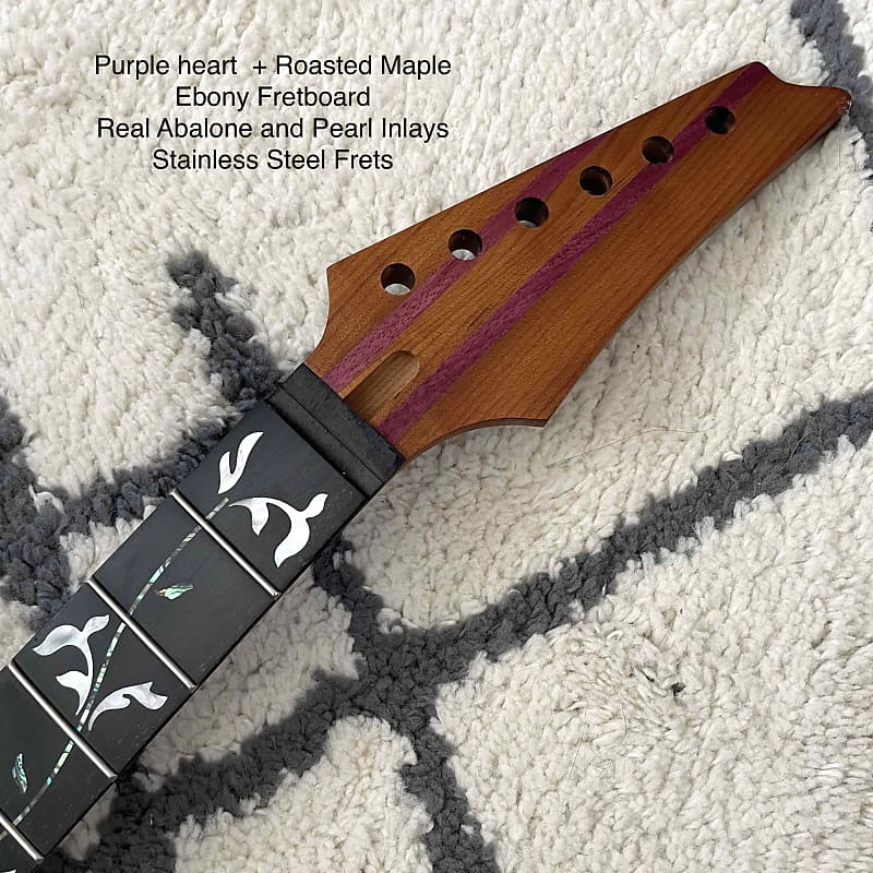 Jem 7V inlay Ebony Roasted maple neck SS frets fits Ibanez RG | Reverb