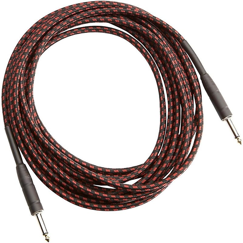 AXL Pro Guitar Instrument Cable Black with Red 20 ft Foot | Reverb
