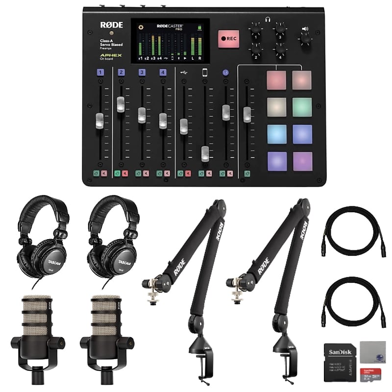Rode RODECaster Pro with 2x Rode PSA1+ Microphone Boomarms, | Reverb