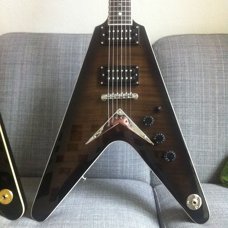 Dean V 79 Trans Black Flame | Reverb