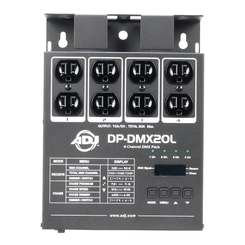 ADJ DP-DMX20L 4 Channel Portable DMX Dimmer/Switch Pack | Reverb