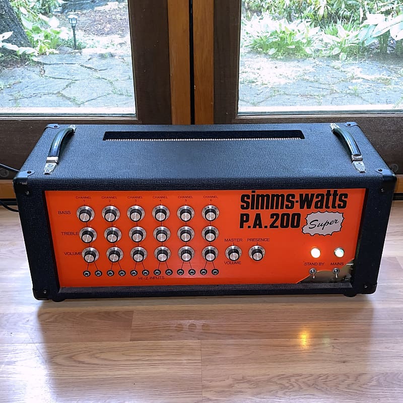 Vintage 1970s Simms Watts PA200 Super KT88 Valve Guitar | Reverb