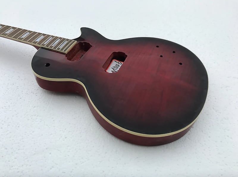 Red Burst Guitar Les Paul LP Style Body with Neck and | Reverb