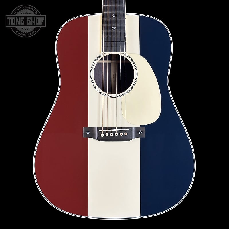 Martin Custom Shop Dread Red/White/Blue Sitka/EIR w/case | Reverb