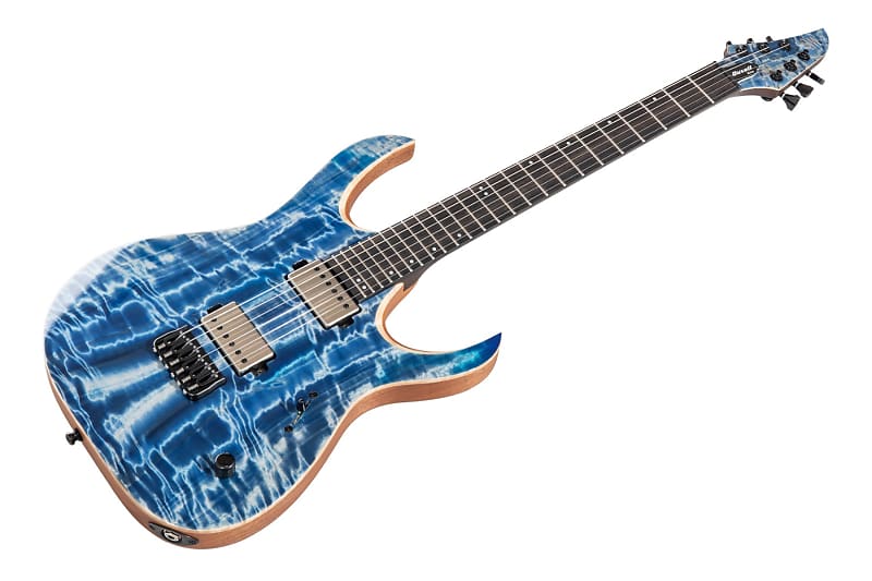 Mayones Duvell 6 Elite Curly Poplar - Light Blue Spirit Gloss | Reverb