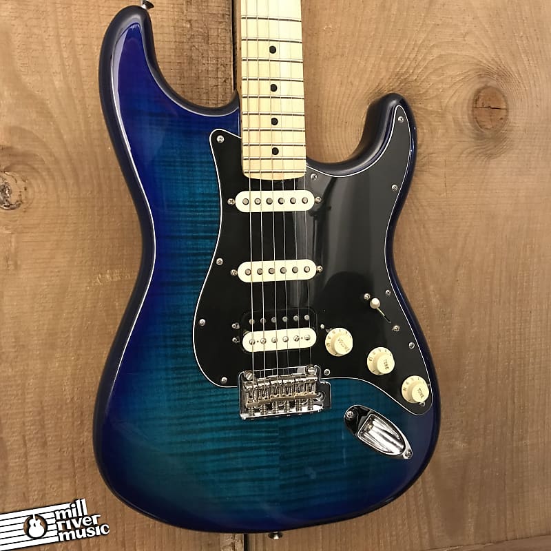 Fender Player Stratocaster HSS Plus Top Electric Guitar Blue | Reverb