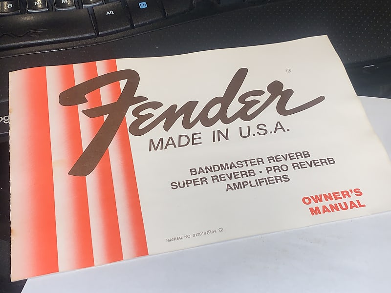 Fender Fullerton Bandmaster/Super/Pro Reverb Owners Manual | Reverb