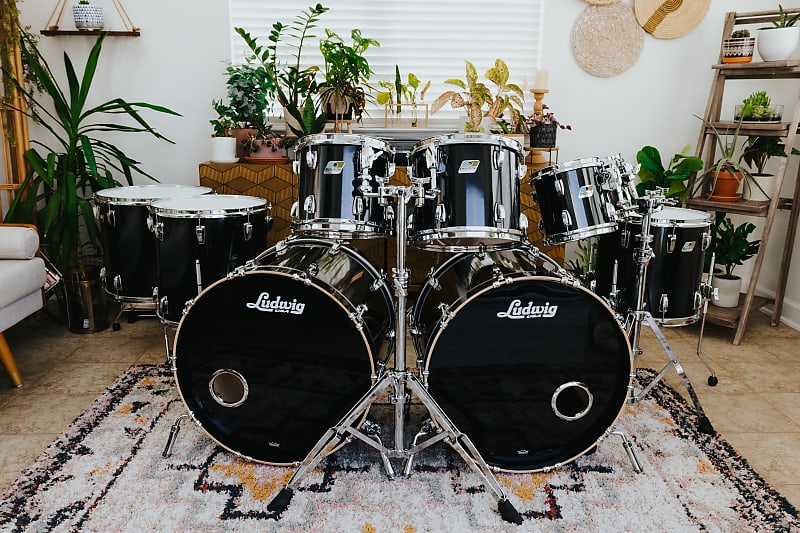 Ludwig Black Cortex 9-piece custom-ordered Classic Maple kit | Reverb