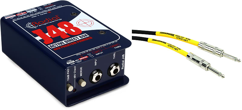 Radial J48 1-channel Active 48v Direct Box Bundle with Pro Co | Reverb