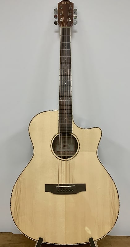 Shore Cutaway Acoustic Guitar - natural solid spruce top | Reverb