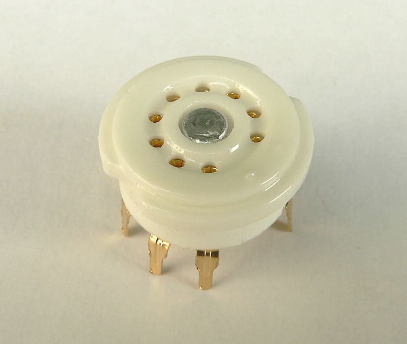 B9A ceramic 9 pin Gold PCB Socket for Valve Guitar | Reverb