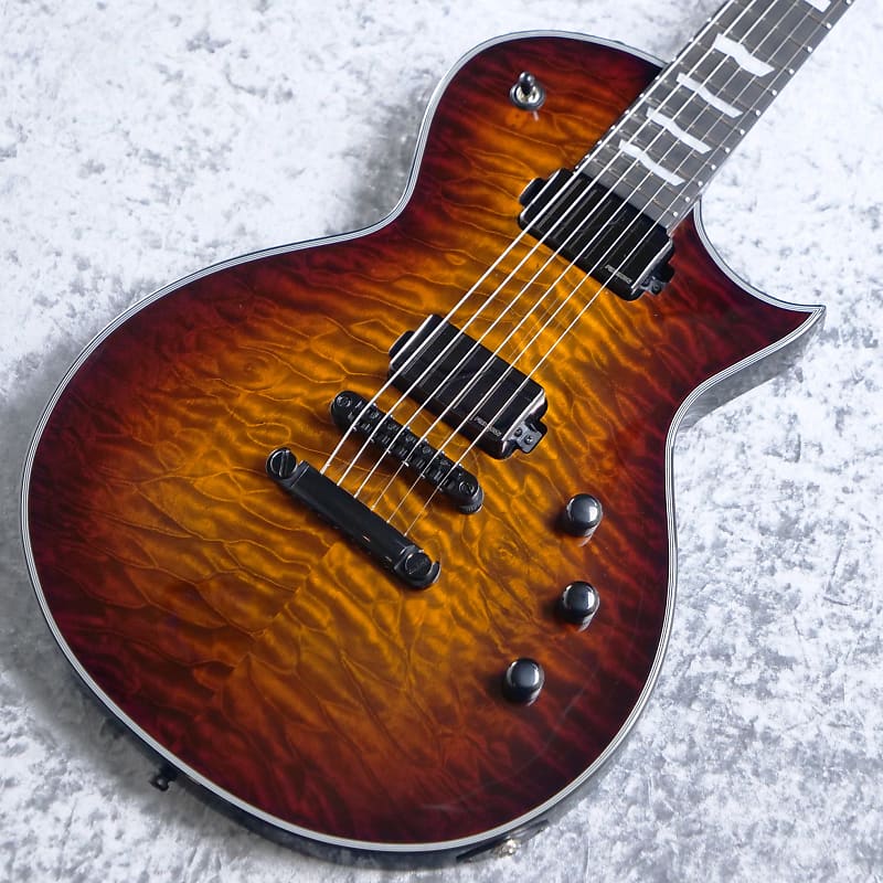 ESP E-II Eclipse EC QM FL Tyger Eye Sunburst [Made in | Reverb