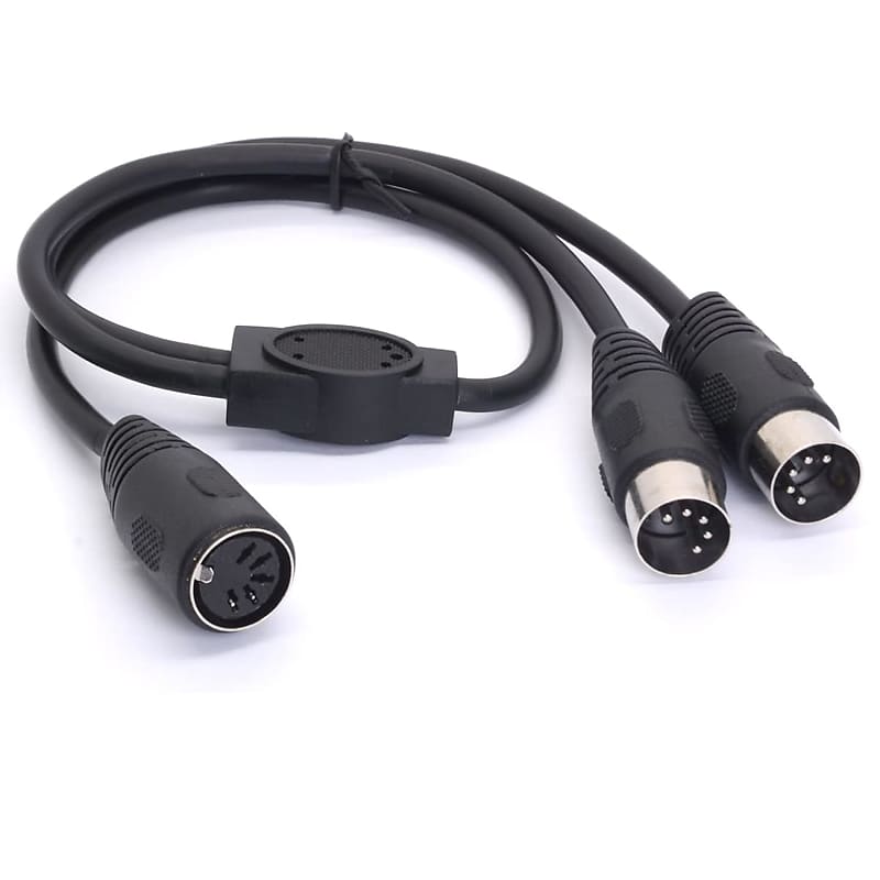 MIDI Y Splitter Cable Adapter, Din 5 Pin Female Jack to Dual | Reverb