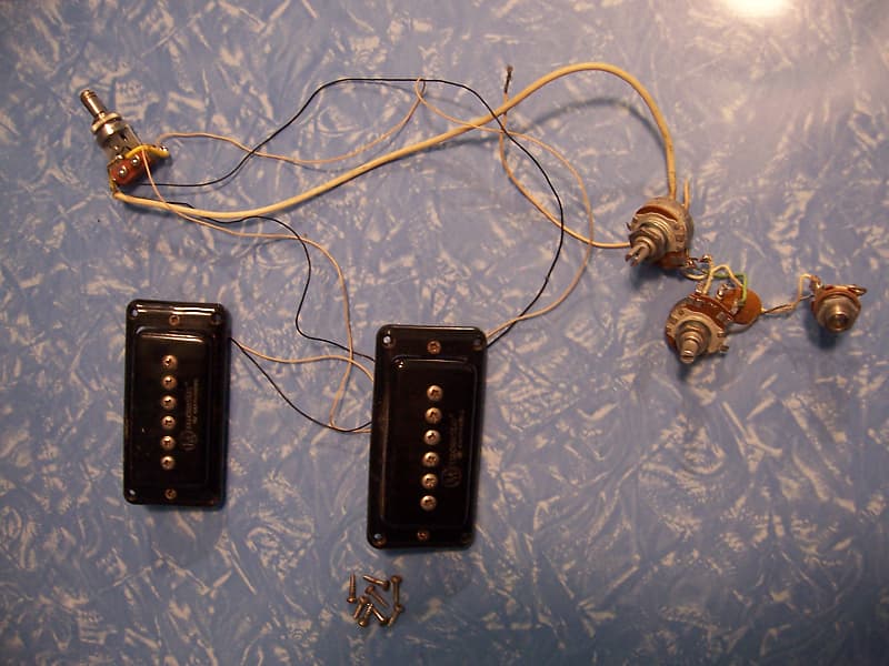 1965 Mosrite Complete Wiring Harness with Pickups Pots Jack | Reverb